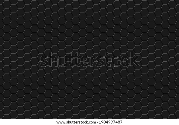 Black Hexagonal Grid Modern Honeycomb Background Stock Vector (Royalty ...