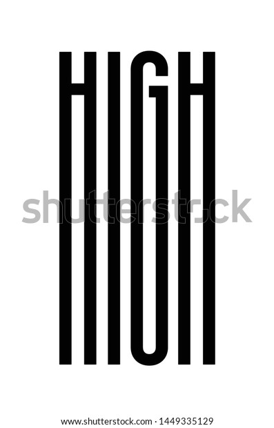 Black High Letter Print White Background Stock Vector (Royalty Free ...
