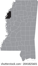 Black Highlighted Location Map Bolivar County Stock Vector (Royalty ...