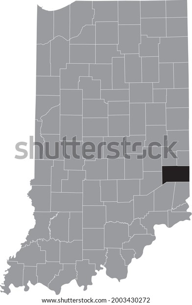Black Highlighted Location Map Hoosier Franklin Stock Vector (Royalty ...
