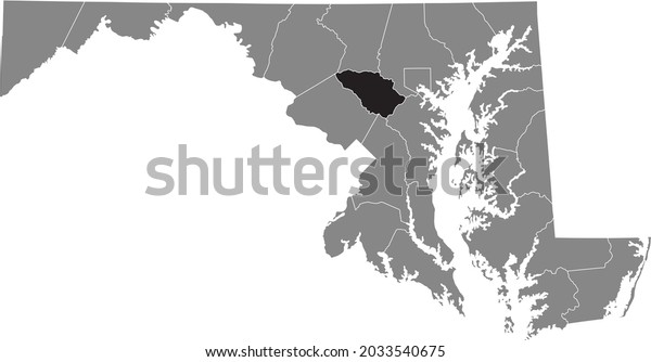 Black Highlighted Location Map Howard County Stock Vector (Royalty Free ...