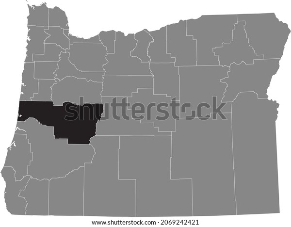 Black Highlighted Location Map Lane County Stock Vector (Royalty Free ...