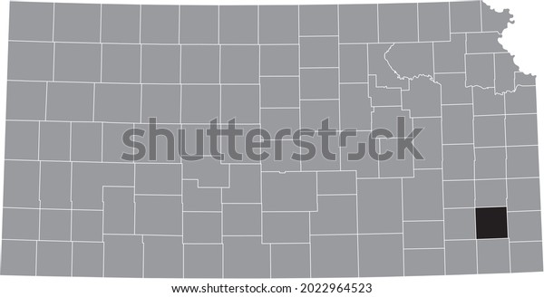 Black Highlighted Location Map Neosho County Stock Vector (Royalty Free ...