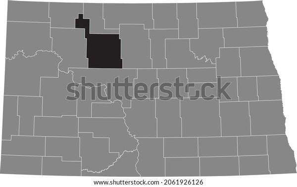 Black Highlighted Location Map Ward County Stock Vector (Royalty Free ...