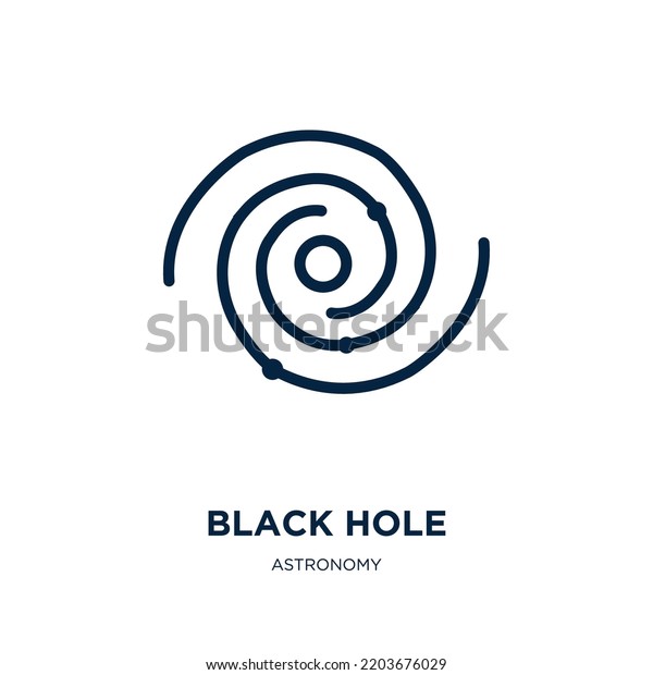 Black Hole Icon Astronomy Collection Thin Stock Vector (Royalty Free ...