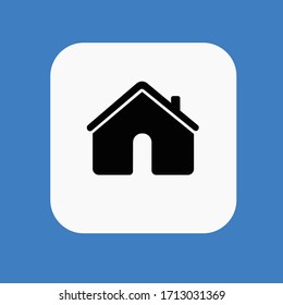 Black Home Button Blue White Background Stock Vector (Royalty Free ...