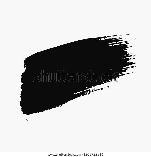 Black Horizontal Vector Brush Stroke: vector de stock (libre de ...