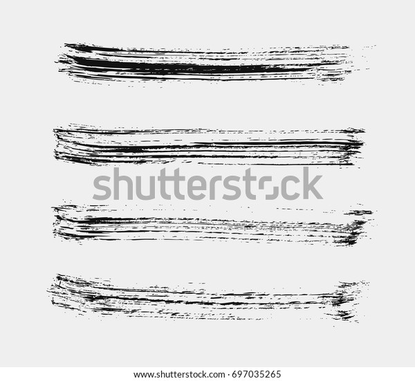 Black Horizontal Vector Brush Strokes Stock Vector (Royalty Free ...