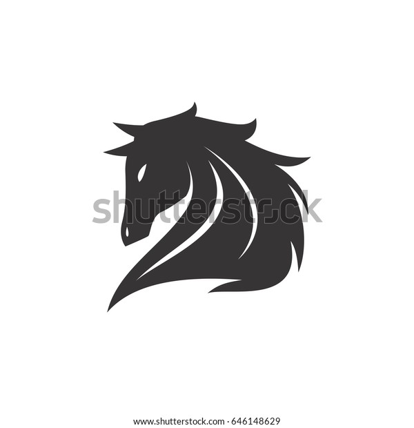 Black Horse Stallion Logo Template Stock Vector (Royalty Free) 646148629