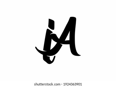 Black Ia Initial Letter Design Stock Vector (Royalty Free) 1924363901 ...