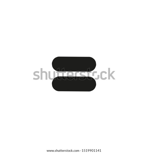 Black Icon of Equal On white Background. Eps10
