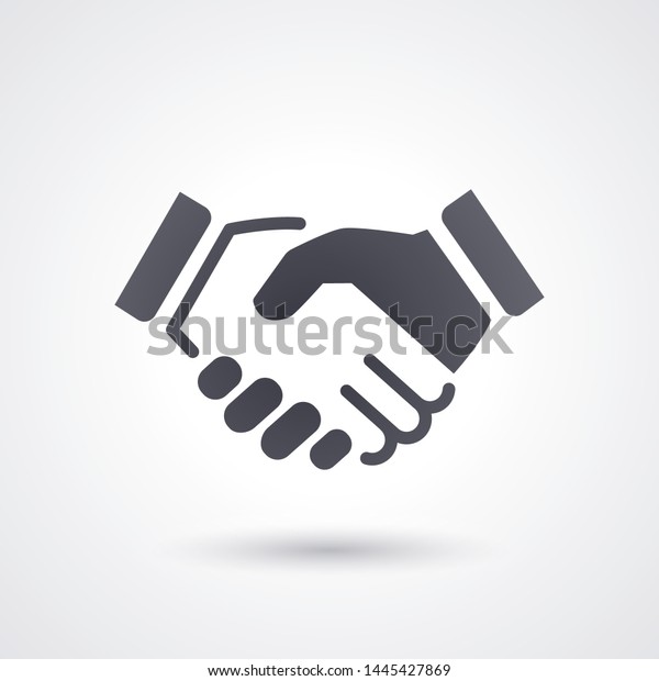 Black Icon Handshake Background Business Finance Stock Vector (Royalty ...