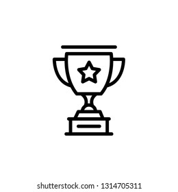 Black Icon Line Trophy Cup Vector Stock Vector (Royalty Free ...