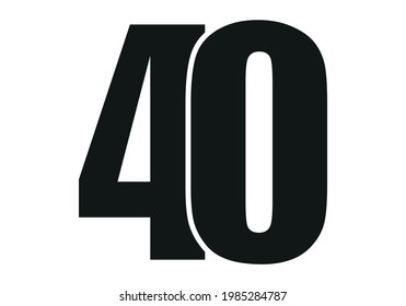 Black Icon Number 40 Stock Vector (Royalty Free) 1985284787 | Shutterstock