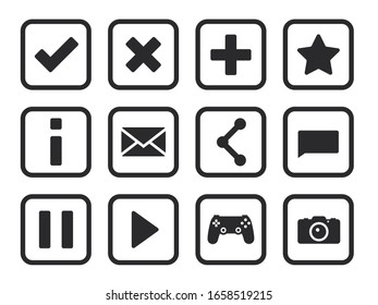 Black Icon Set Vector Illustration Stock Vector (Royalty Free ...