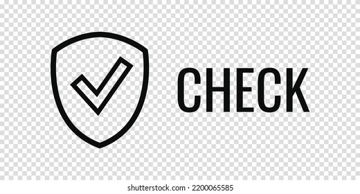 Black Icon Shield Check Mark Text Stock Vector (Royalty Free ...