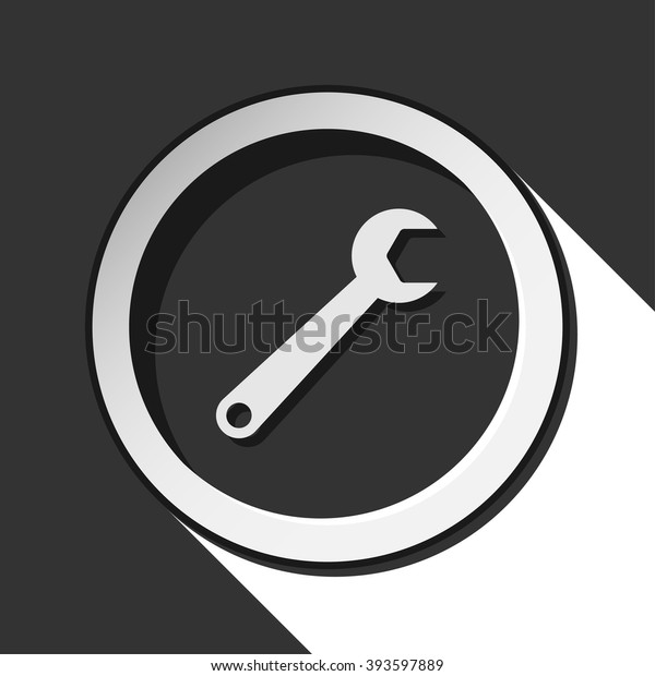 Black Icon Spanner White Stylized Shadow Stock Vector (Royalty Free ...