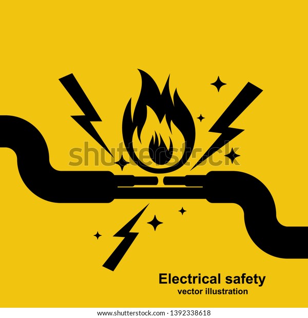 Black Icon Wire Burning Fire Wiring Stock Vector (Royalty Free ...