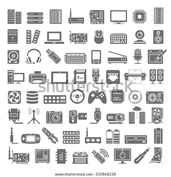 Black Icons - Computer and Network Hardware