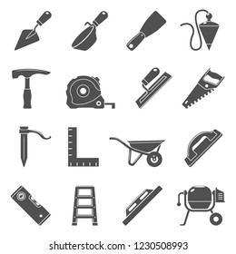 Masonry Tools Icon Set Stock Vector (Royalty Free) 1229777269