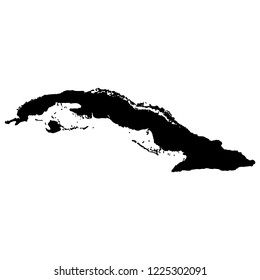 Black Illustration Map Cuba Stock Vector (Royalty Free) 1225302091 ...