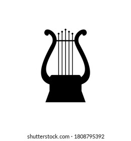 Black Image Ancient Lyre Musical Instrument Stock Vector (Royalty Free ...