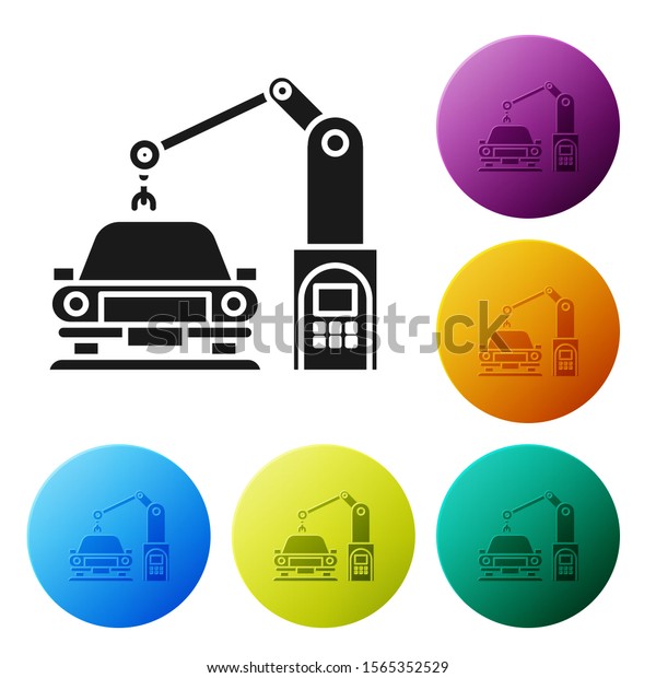 Black Industrial Machine Robotic Robot Arm Stock Vector (Royalty Free ...