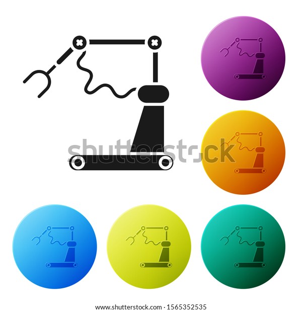 Black Industrial Machine Robotic Robot Arm Stock Vector (Royalty Free ...