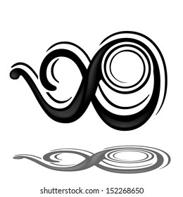 Black Infinity Symbol Shadows White Background Stock Vector (Royalty ...