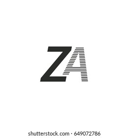 Black Initial Letter Za Linked Typography Stock Vector (Royalty Free ...