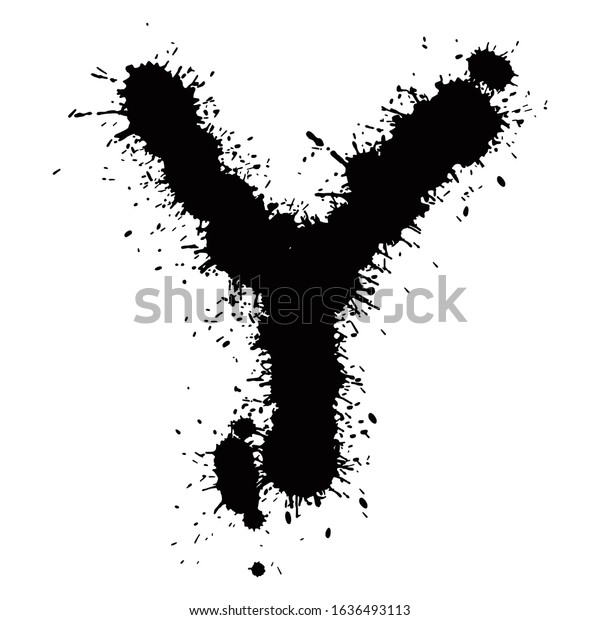Black Ink Blots Letter Isolated On Stock Vector (Royalty Free ...