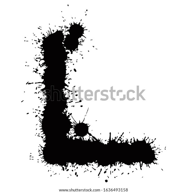 Black Ink Blots Letter Isolated On Stock Vector (Royalty Free ...