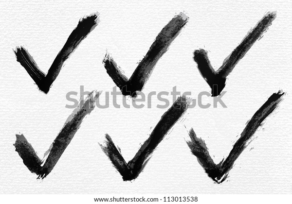 Black Ink Sketch Check Mark On Stock Vector (Royalty Free) 113013538