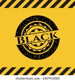 Black Inside Warning Sign Black Grunge Stock Vector (Royalty Free ...