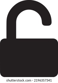 Black Isolated Icon Unlocked Lock On Stock Vector (Royalty Free ...
