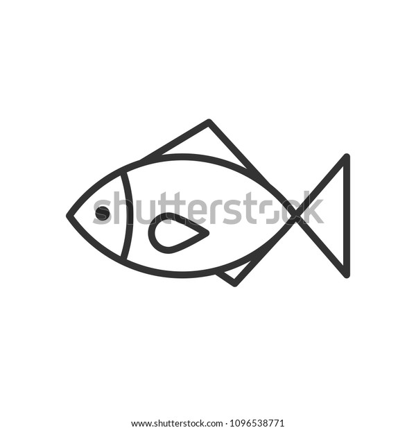 Black Isolated Outline Icon Fish On Stock Vector (Royalty Free ...