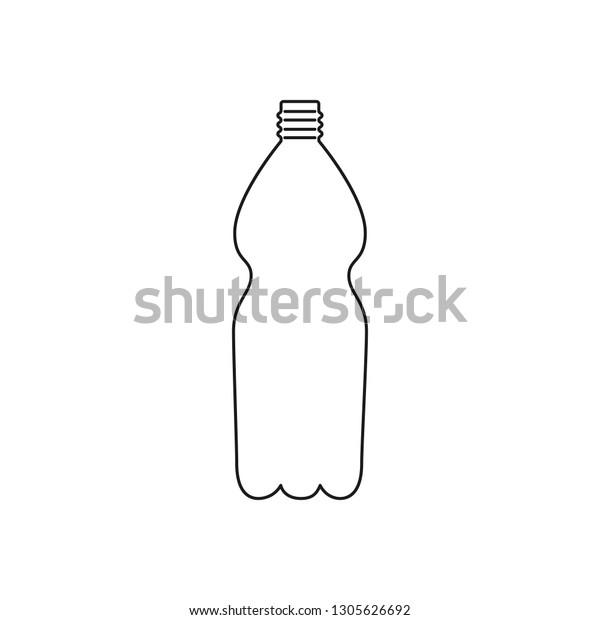 Black Isolated Outline Icon Plastic Bottle Stock Vector (Royalty Free ...