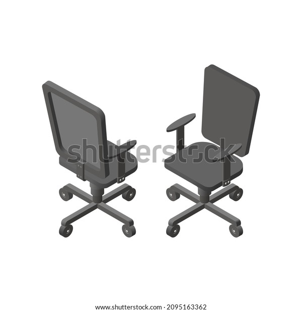 Black Isometric Office Chair Vector Image Stock Vector (Royalty Free ...