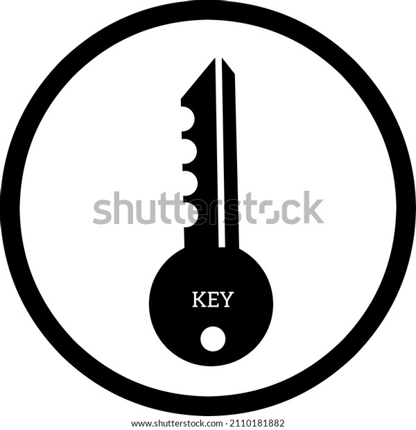 Black Key Logo On White Background Stock Vector (Royalty Free ...