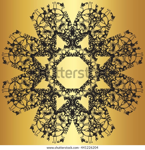 Black Lace Pattern On Gold Background Stock Vector (Royalty Free ...