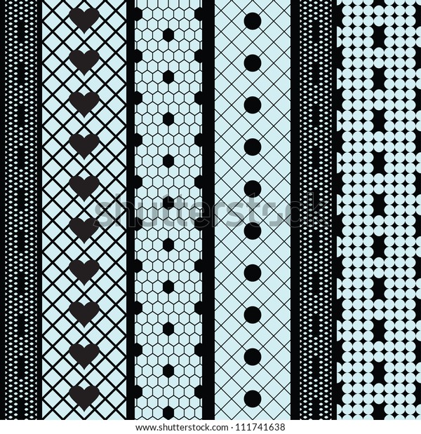 Black Lace Ribbons Vector Fabric Seamless Stock Vector (Royalty Free ...