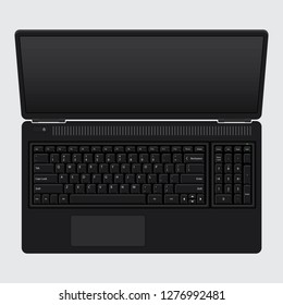 Black Laptop Computer Top View Isolated Stock Vector (Royalty Free ...