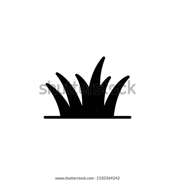 Black Lawn Grass Icon Vector On Stock Vector (Royalty Free) 1520364242 ...
