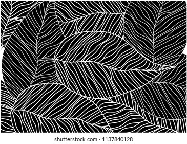 Black Leaf Background Wallpaper Stock Vector (Royalty Free) 1137840128 ...