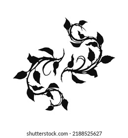 Black Leaf Twig Silhouette Vector Stock Vector (Royalty Free ...
