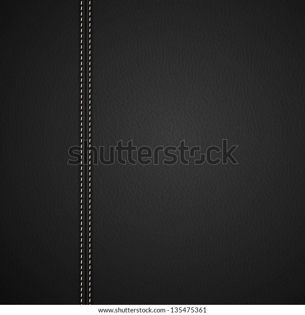 Black Leather Background White Stitches Eps10 Stock Vector (Royalty ...