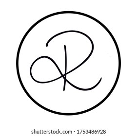 Black Letter R Round Vector Silhouette Stock Vector (Royalty Free ...
