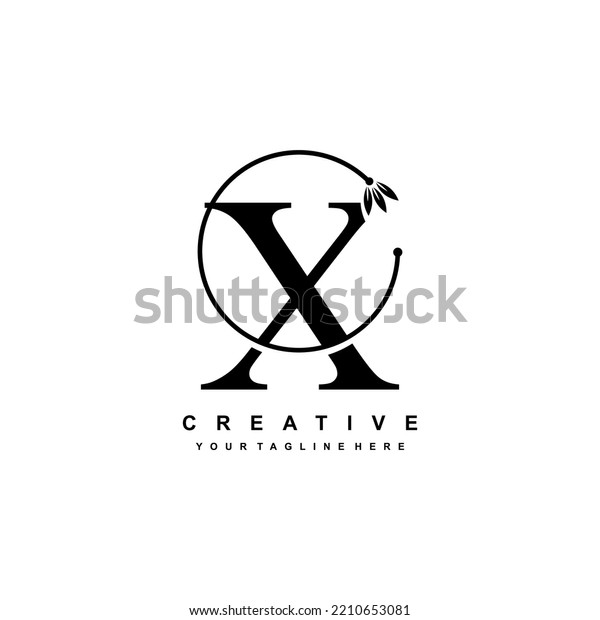 Black Letter X Logo Template Floral Stock Vector (Royalty Free ...