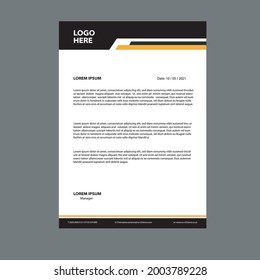 Black Letterhead Template Design Vector Stock Vector (Royalty Free ...
