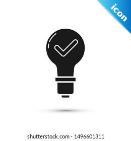 Silver Light Bulb Check Mark Icon Stock Illustration 1592964700